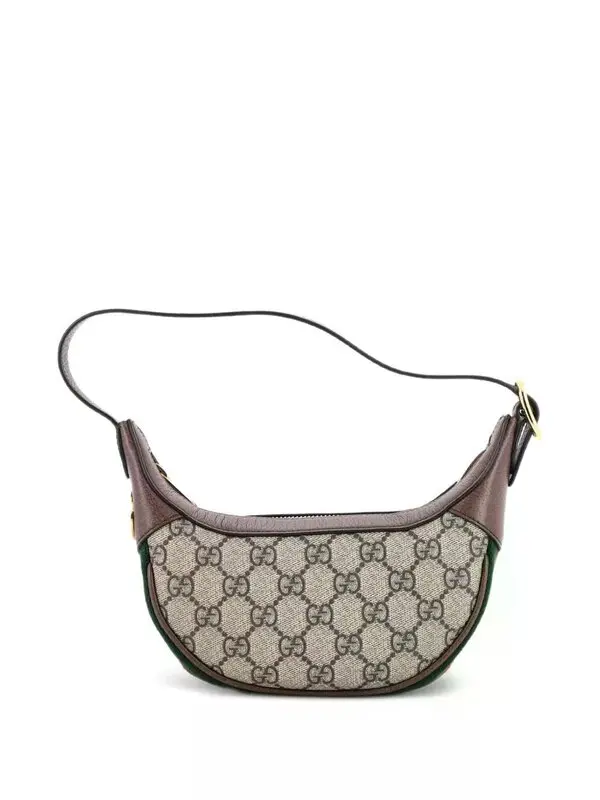 Gucci Ophidia Mini Hobo Bag In Gg Coated Canvas - Brown