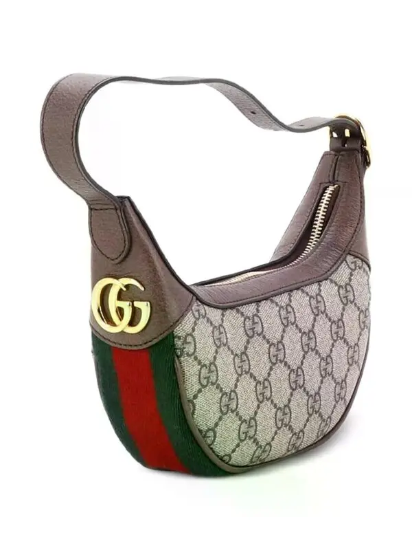 Gucci Ophidia Mini Hobo Bag In Gg Coated Canvas - Brown