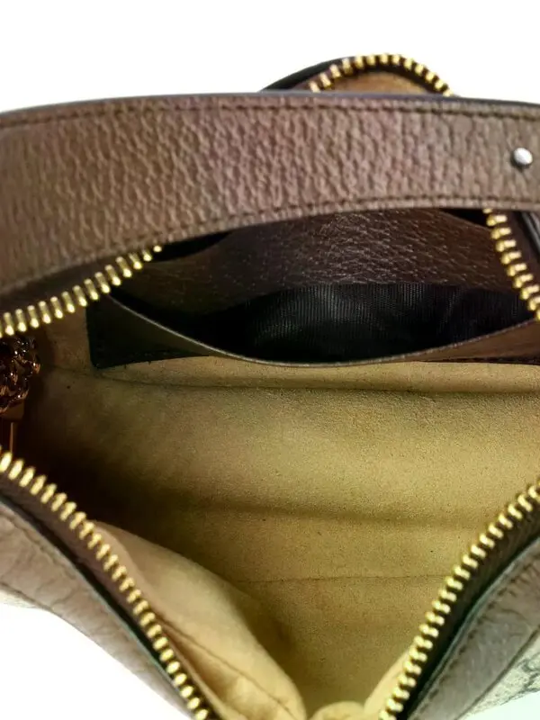 Gucci Ophidia Mini Hobo Bag In Gg Coated Canvas - Brown