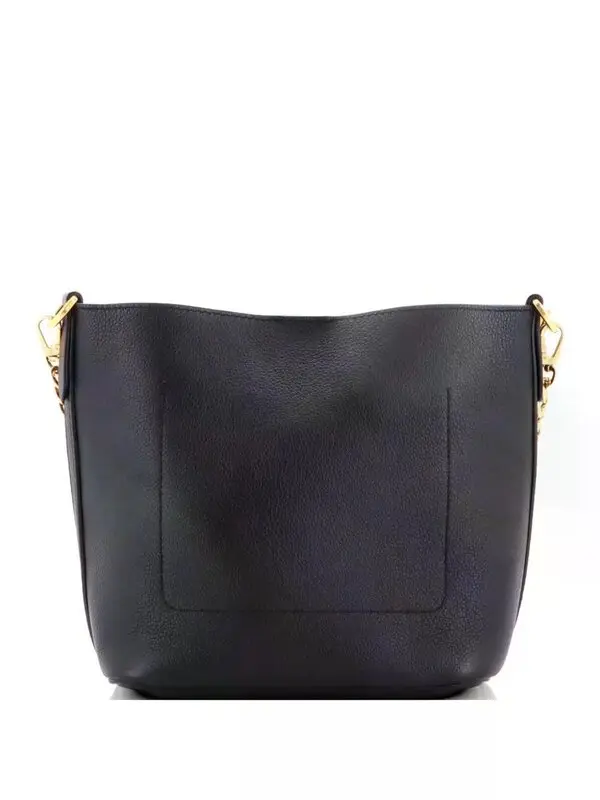 LOUIS VUITTON Lock And Walk Leather Bucket Bag - Black