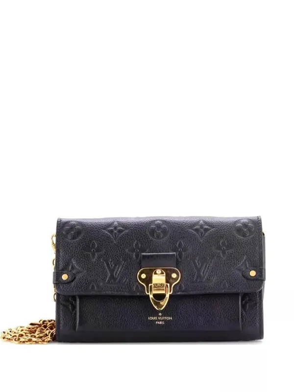 LOUIS VUITTON Vavin Chain Wallet Monogram Empreinte Leather Clutch Bag - Black