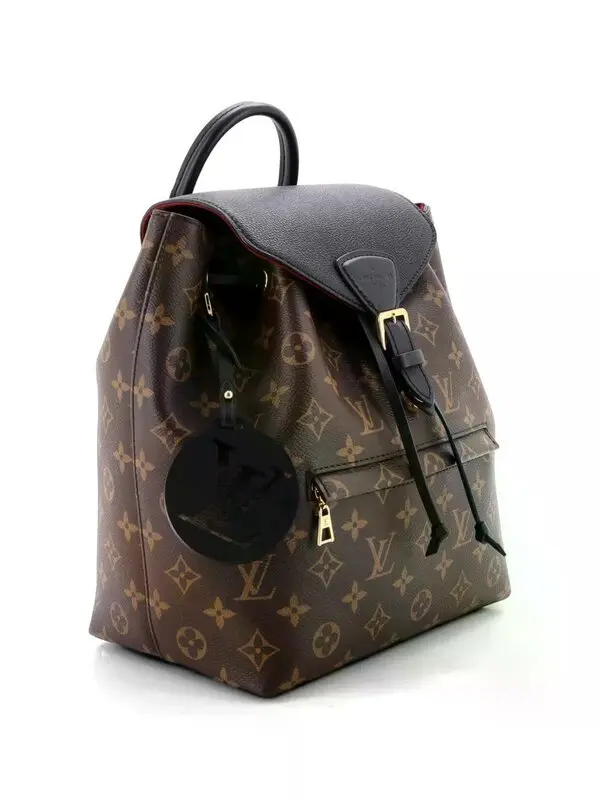 LOUIS VUITTON Montsouris Nm Monogram Canvas Leather Pm Backpack - Black