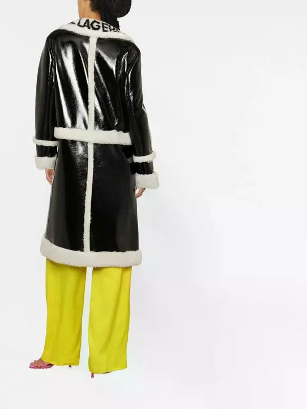 Karl Lagerfeld Faux Shearling Single-breasted Coat