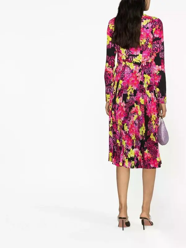 Versace Floral Print Midi Dress