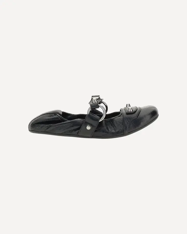 Balenciaga City Ballerinas With Silver Tone Buckle Studs