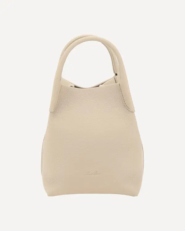 Loro Piana Small Bale Bucket Bag In Grained Leather - Pink