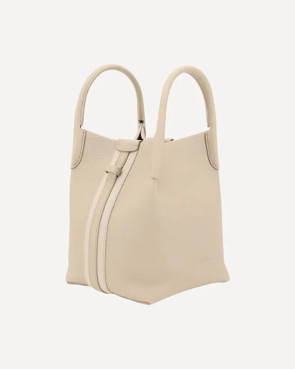 Loro Piana Small Bale Bucket Bag In Grained Leather - Pink