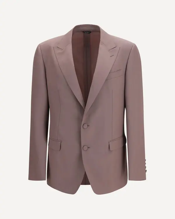 Dolce & Gabbana Single-breasted Peak Lapel Wool Poplin Jacket - Brown
