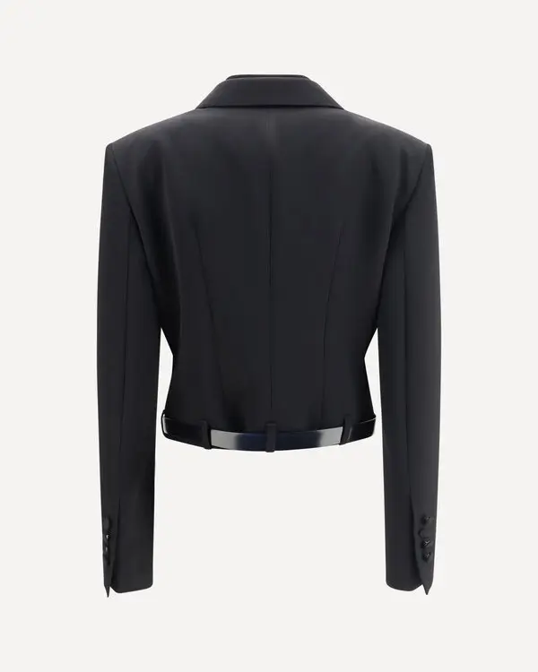 Dolce & Gabbana Sicilia Cropped Double-breasted Wool Gabardine Blazer