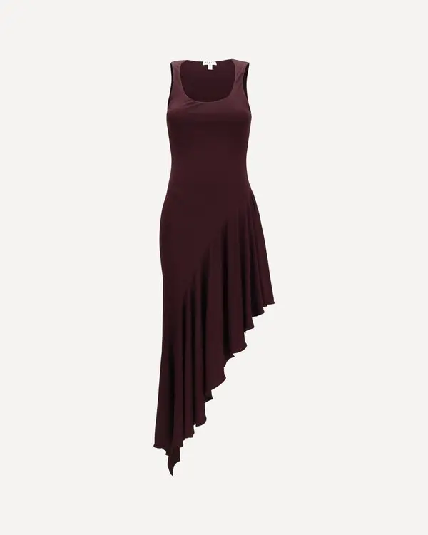 Alaïa Asymmetrical Fluid Jersey Dress