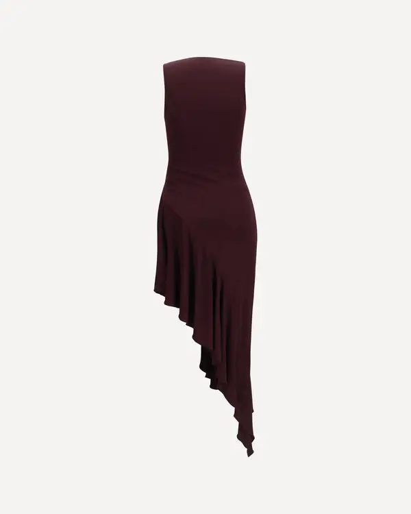 Alaïa Asymmetrical Fluid Jersey Dress