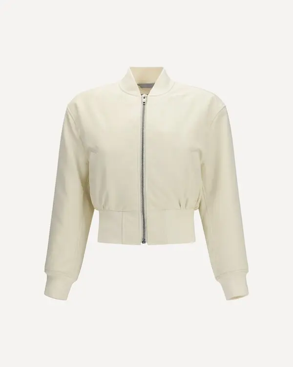 Balenciaga Cropped Bomber Jacket In Technical Faille - Cream