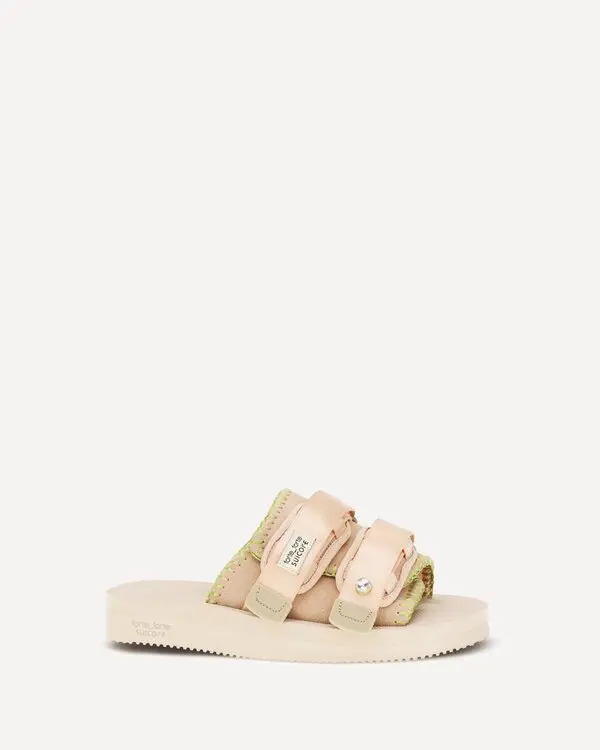 FORTE_FORTE Double Strap Embellished Sandals - Pink