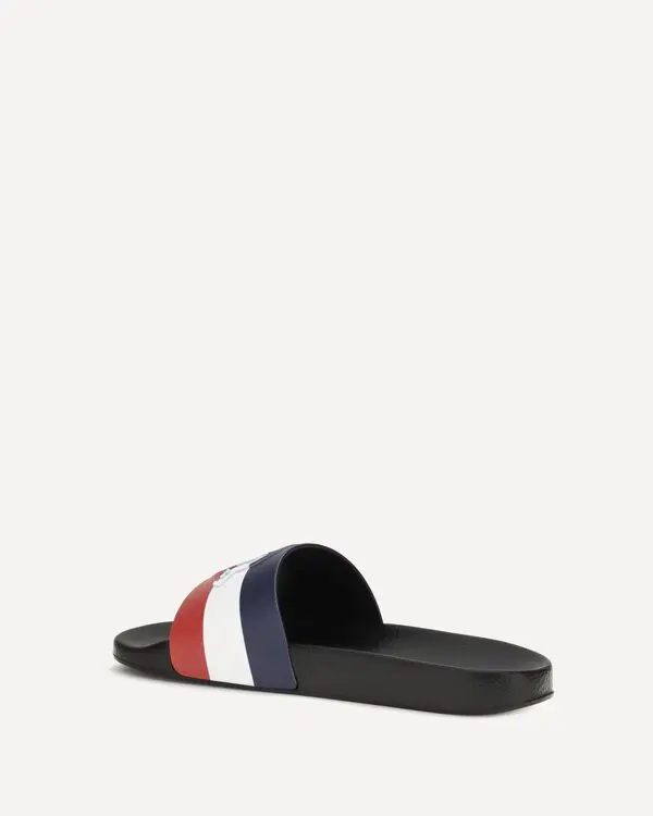 Moncler Basile Rubber Slippers With Tricolor Strap - Multicolour