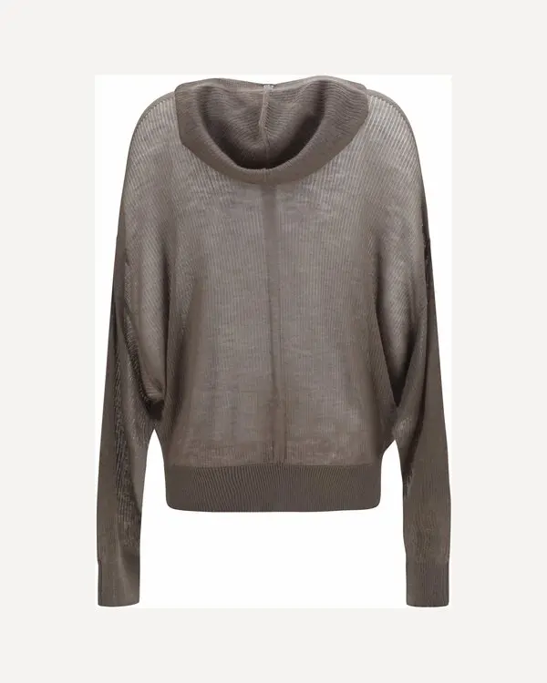 Rick Owens Semi-sheer Knit Hoodie - Grey
