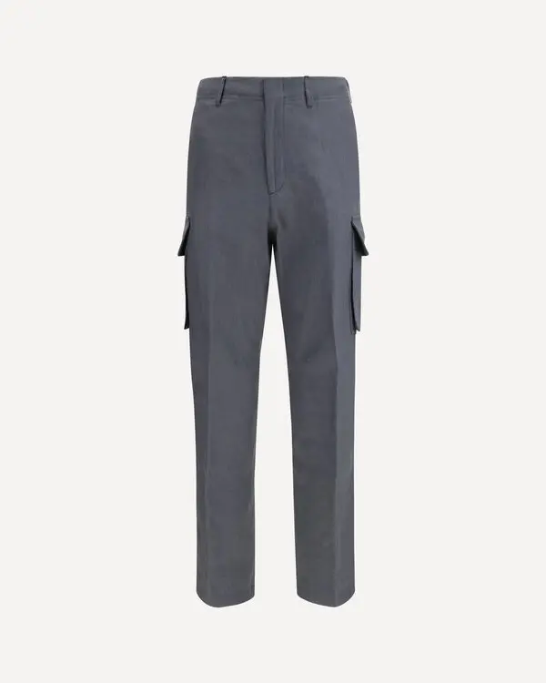 LARDINI Linen And Cotton Blend Cargo Pants