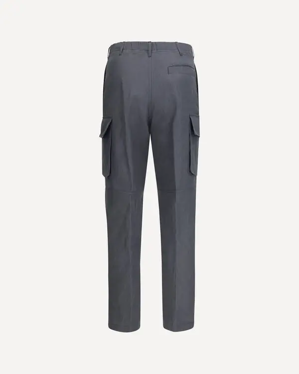 LARDINI Linen And Cotton Blend Cargo Pants
