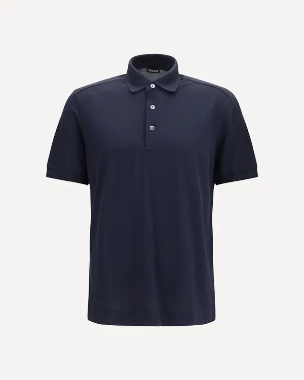 Zegna Cotton And Silk Polo - Blue