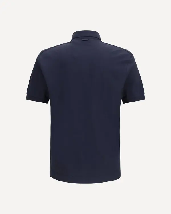 Zegna Cotton And Silk Polo - Blue