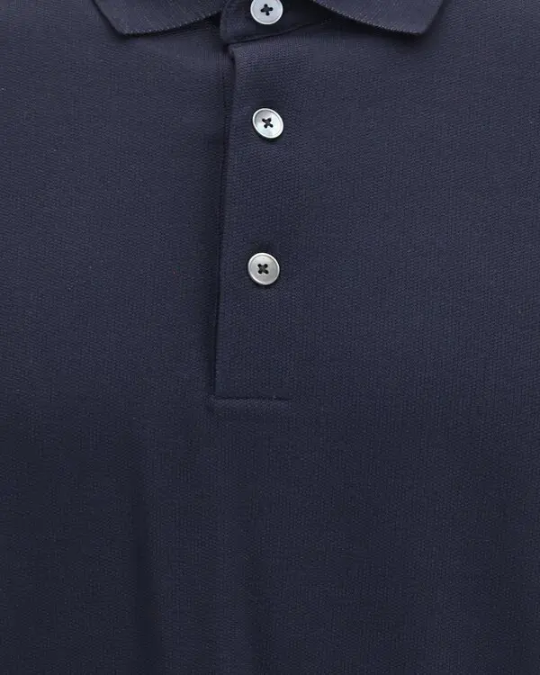 Zegna Cotton And Silk Polo - Blue