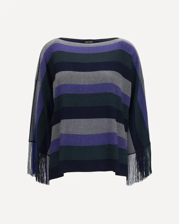 Giorgio Armani Viscose Sweater With Fringe Detail