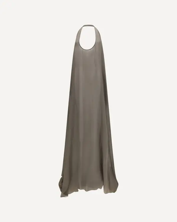 Rick Owens Halter Silk Georgette Gown - Grey