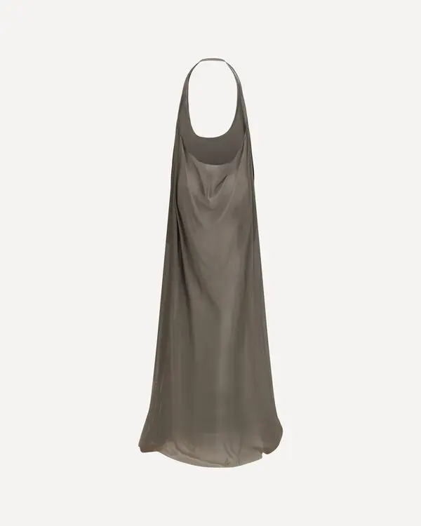 Rick Owens Halter Silk Georgette Gown - Grey
