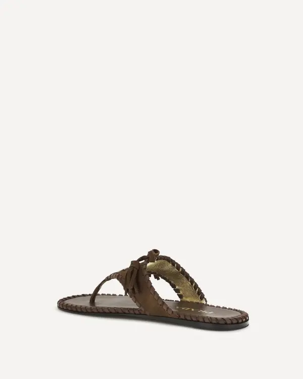 Prada Thong Sandals With Tassels