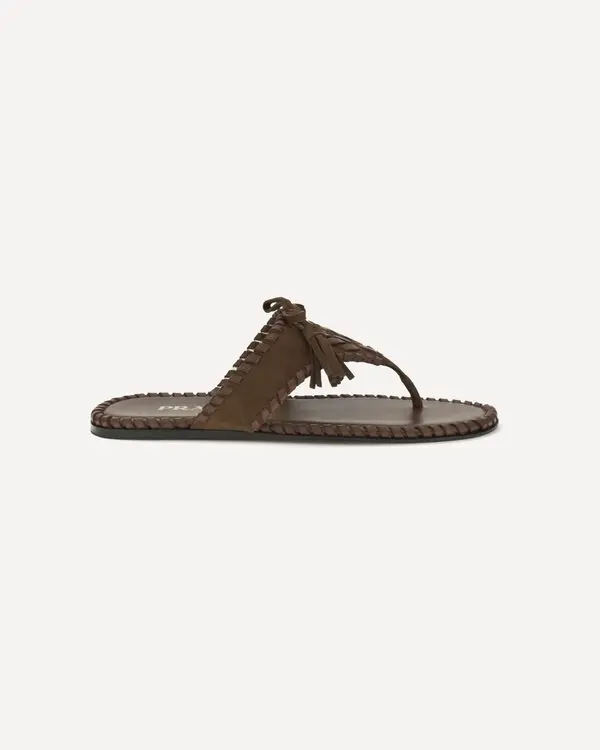 Prada Thong Sandals With Tassels