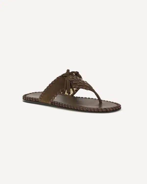 Prada Thong Sandals With Tassels