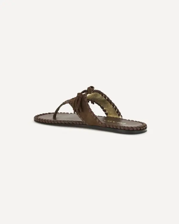 Prada Thong Sandals With Tassels