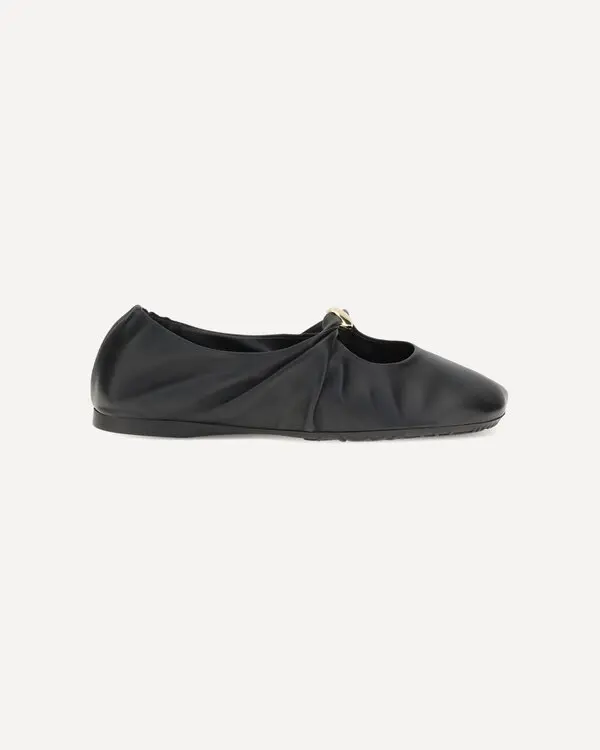 Loewe Pebble Ballerinas In Lambskin Napa Leather - Black
