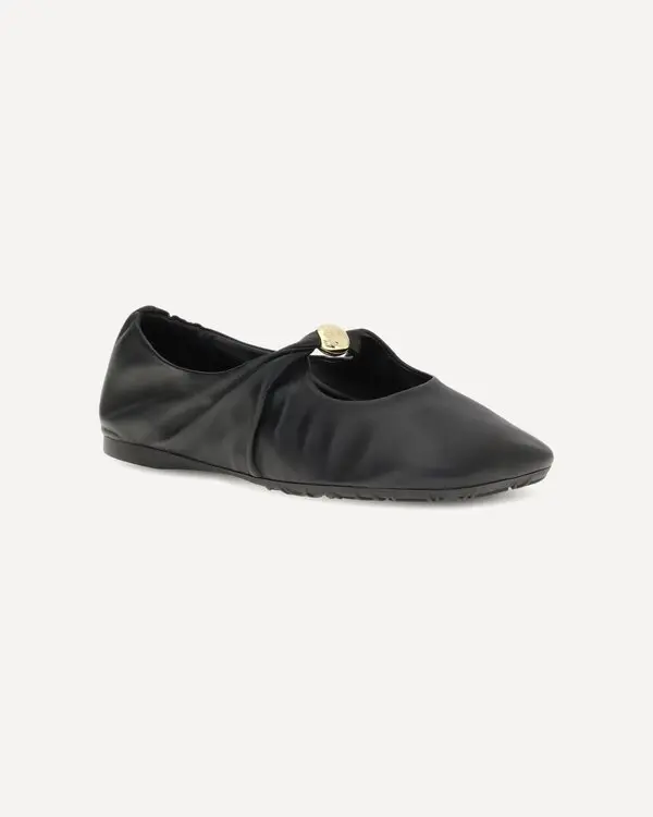 Loewe Pebble Ballerinas In Lambskin Napa Leather - Black