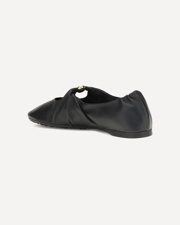 Loewe Pebble Ballerinas In Lambskin Napa Leather - Black