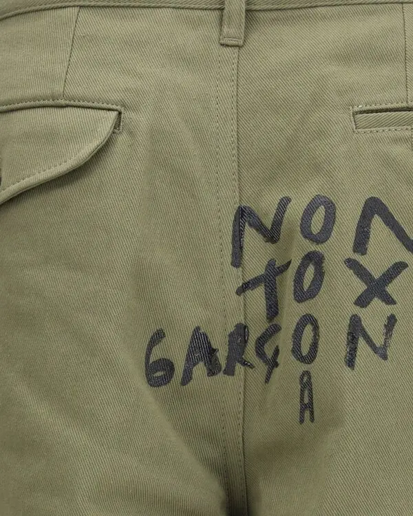 Comme Des Garçons Cargo Shorts With Graphic Print