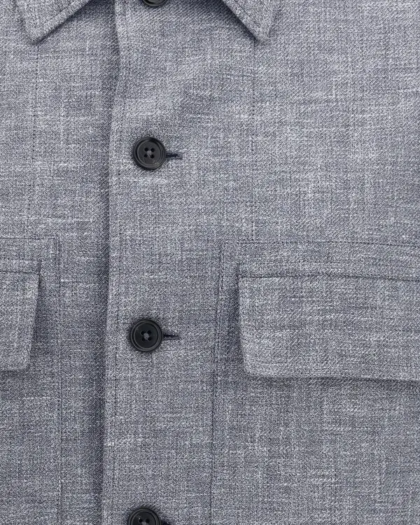 Zegna Crossover Shirt Jacket In Linen, Wool, And Silk - Grey