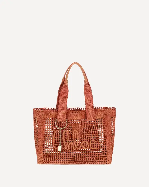Chloé East-west Summer Banana Raffia Tote Bag - Red