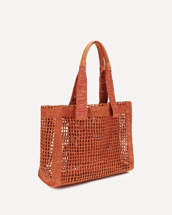 Chloé East-west Summer Banana Raffia Tote Bag - Red