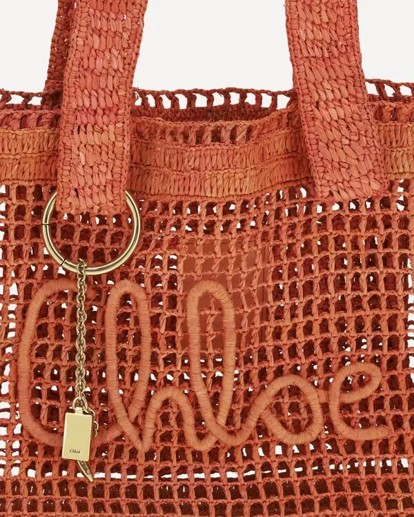 Chloé East-west Summer Banana Raffia Tote Bag - Red