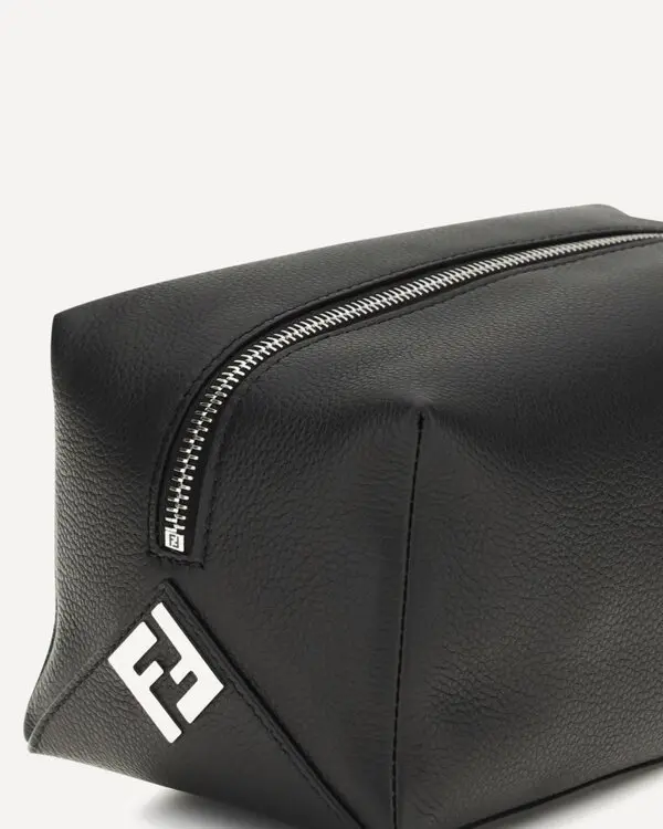 Fendi Lui Leather Beauty Case - Black