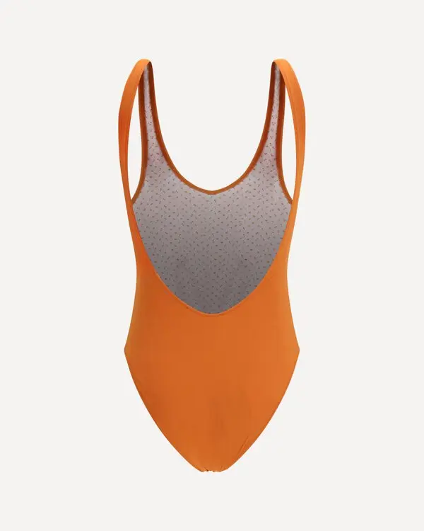 KRISTINA TI Solid One-piece Swimsuit With Floral Lining