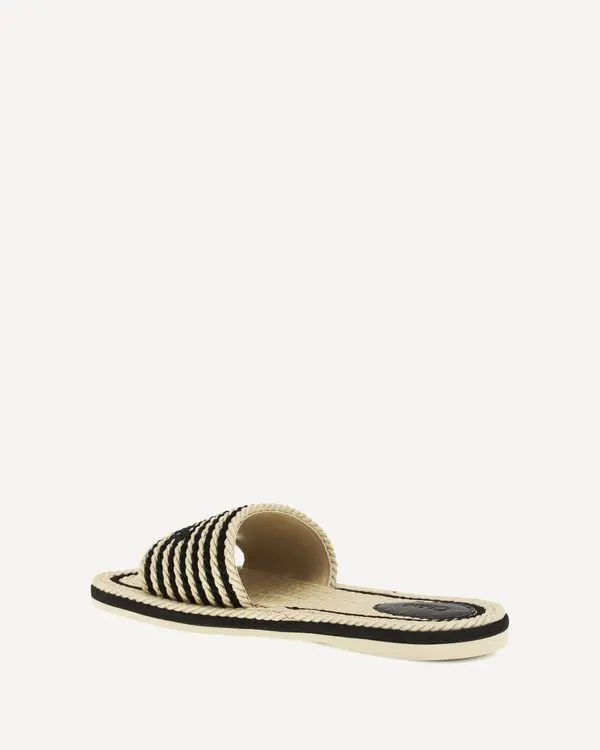Chloé Raffia Sandals With Embroidered Signature