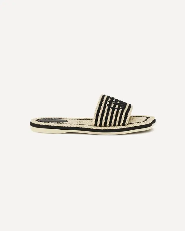 Chloé Raffia Sandals With Embroidered Signature