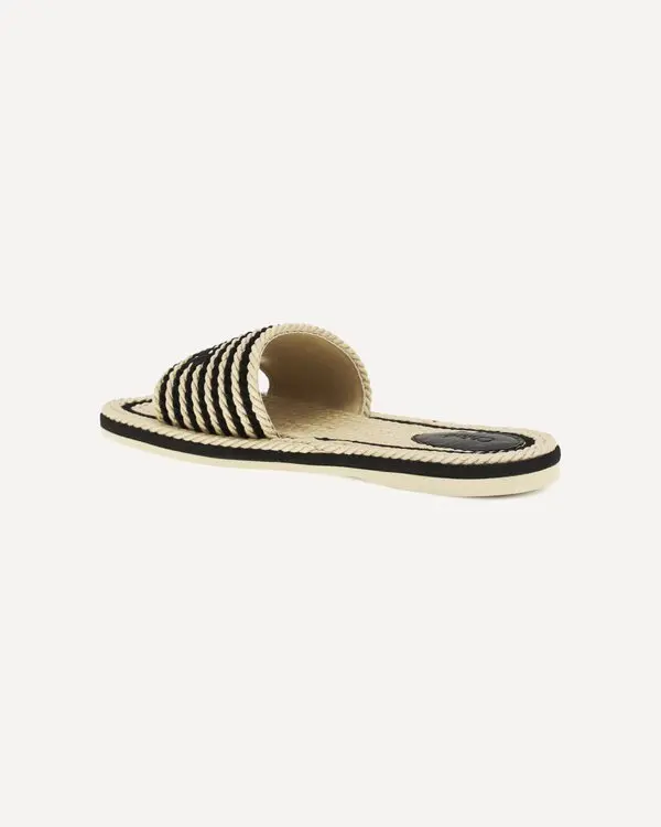 Chloé Raffia Sandals With Embroidered Signature
