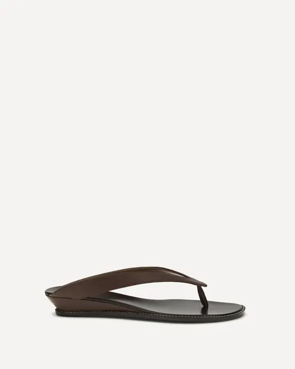 GIUSEPPE ZANOTTI Asymmetrical Wedge Leather Sandals - Brown