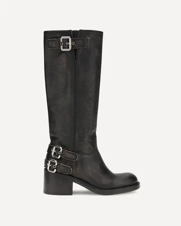 Chloé Dakota Knee-high Buckled Boots - Black