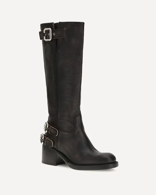 Chloé Dakota Knee-high Buckled Boots - Black
