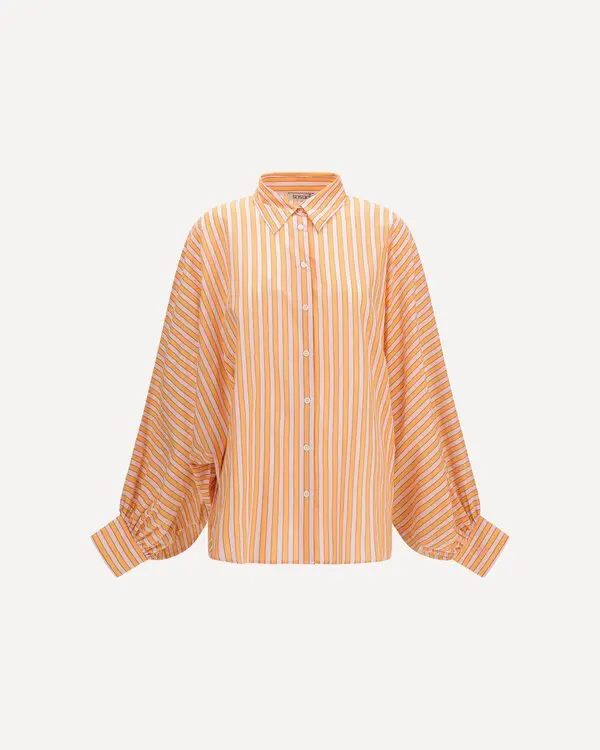SOSUE Antonia Voile Striped Shirt - Orange