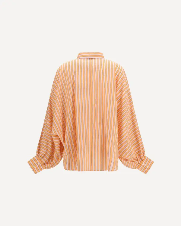 SOSUE Antonia Voile Striped Shirt - Orange