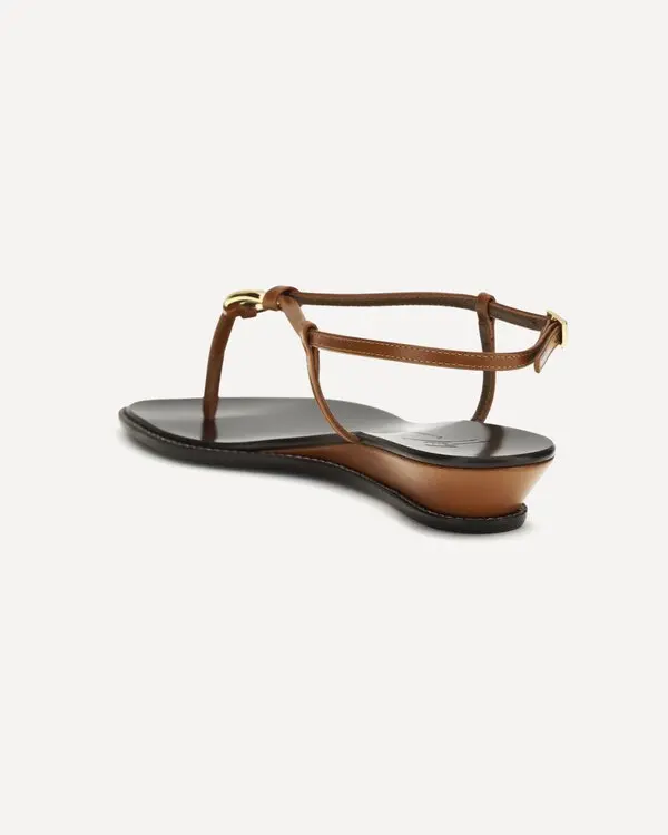 GIUSEPPE ZANOTTI Amhelia Leather Wedge Sandals With Embellished Detail - Brown